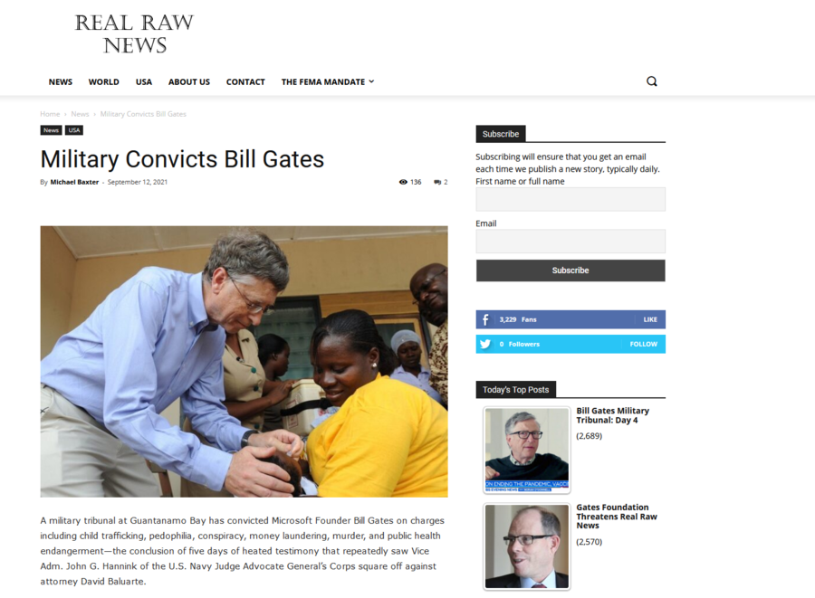 Fact Check Military Did Not Convict Bill Gates Lead Stories